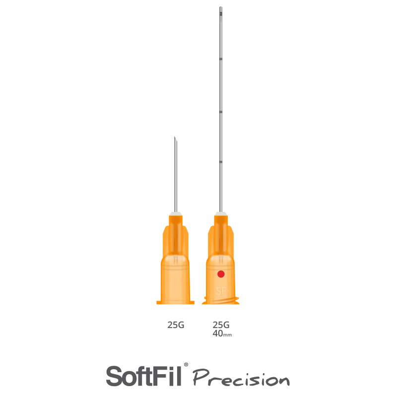 SOFTFIL 25G40 mm/XL PRECISION MICROCANULA - ORANGE/20