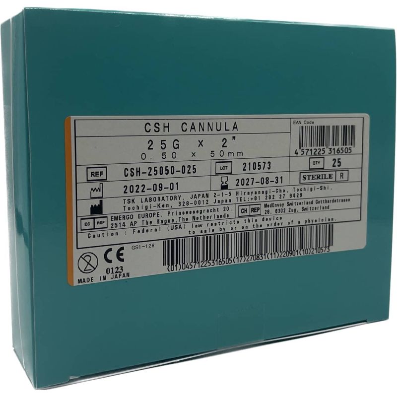CSH CANNULA 25Gx50mm -2.0 INCH/25 TSK